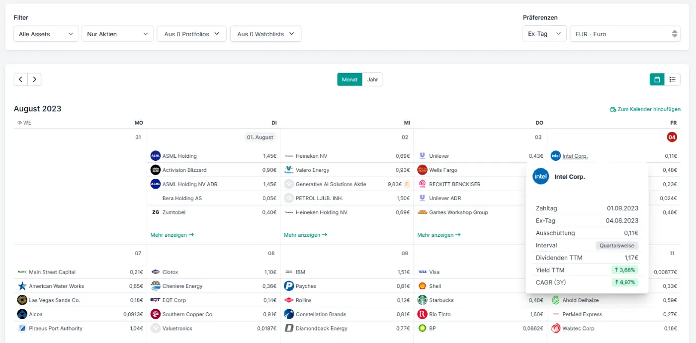Dividendenkalender: Meine ♥️ Tools